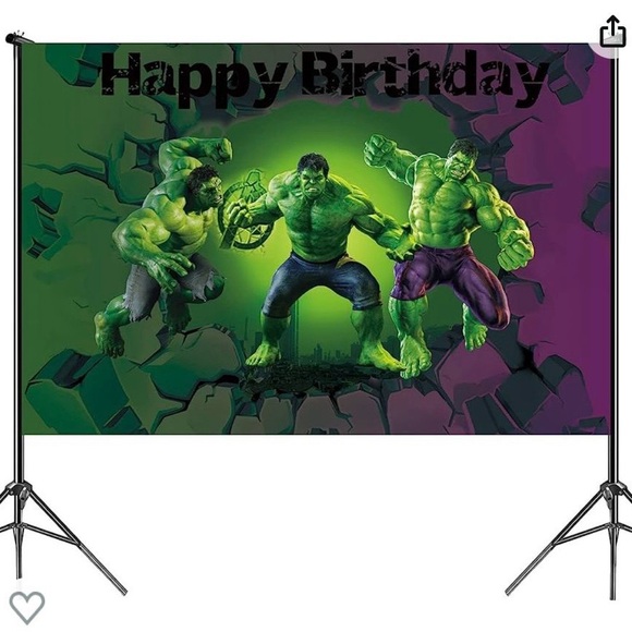 Party Supplies | Hulk Birthday Backdrop Green And Purple | Poshmark